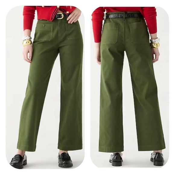 J. Crew | Pants & Jumpsuits | J Crew Size 29 Green Sailor Slim Wide Leg ...